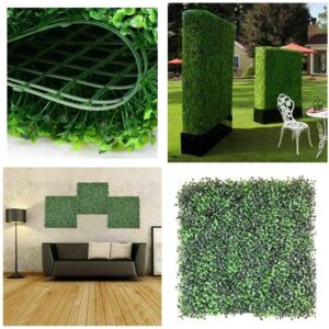 ZXMOTO 20’’ x 20’’ Artificial Boxwood Hedge Panels 12PCS Artificial Boxwood Panels Topiary Hedge Plant Faux Grass Wall Decoration Faux Greenery Wall Panel for Indoor Outdoor Garden Backyard Home Decor