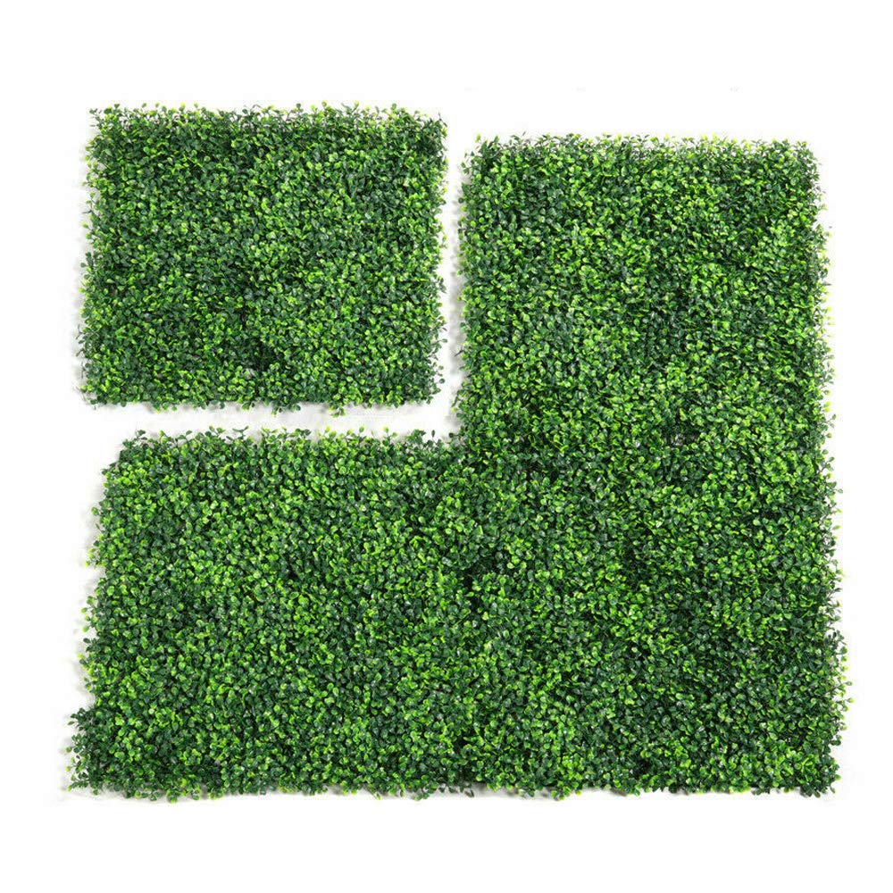 ZXMOTO 20’’ x 20’’ Artificial Boxwood Hedge Panels 12PCS Artificial Boxwood Panels Topiary Hedge Plant Faux Grass Wall Decoration Faux Greenery Wall Panel for Indoor Outdoor Garden Backyard Home Decor