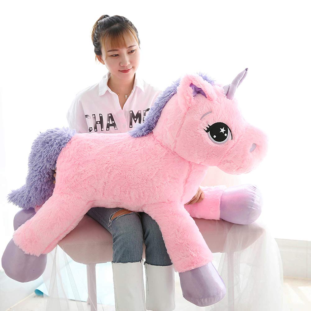 sofipal Giant Unicorn Stuffed Animal Toys,Soft Large Unicorns Plush Pillow for Bedroom, Valentines, Pink, 39.4"