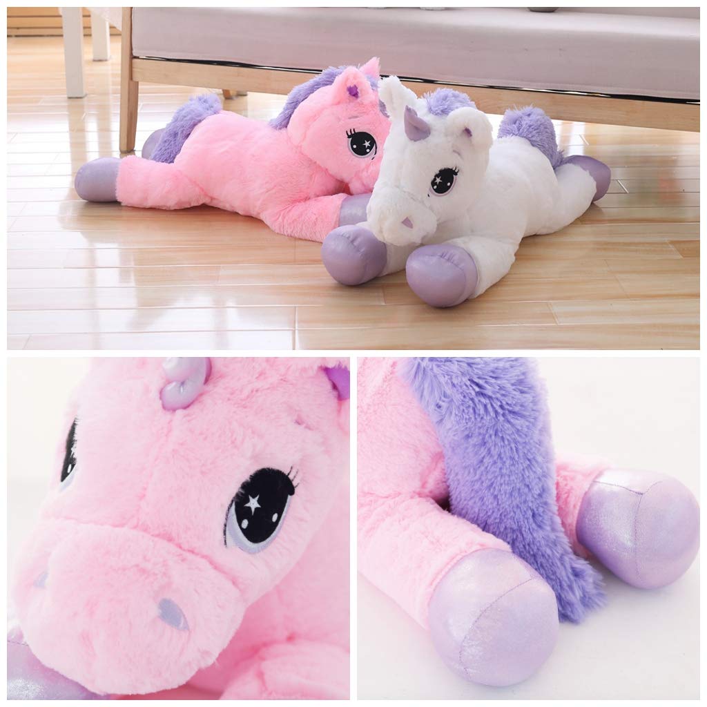 sofipal Giant Unicorn Stuffed Animal Toys,Soft Large Unicorns Plush Pillow for Bedroom, Valentines, Pink, 39.4"