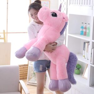 sofipal Giant Unicorn Stuffed Animal Toys,Soft Large Unicorns Plush Pillow for Bedroom, Valentines, Pink, 39.4"