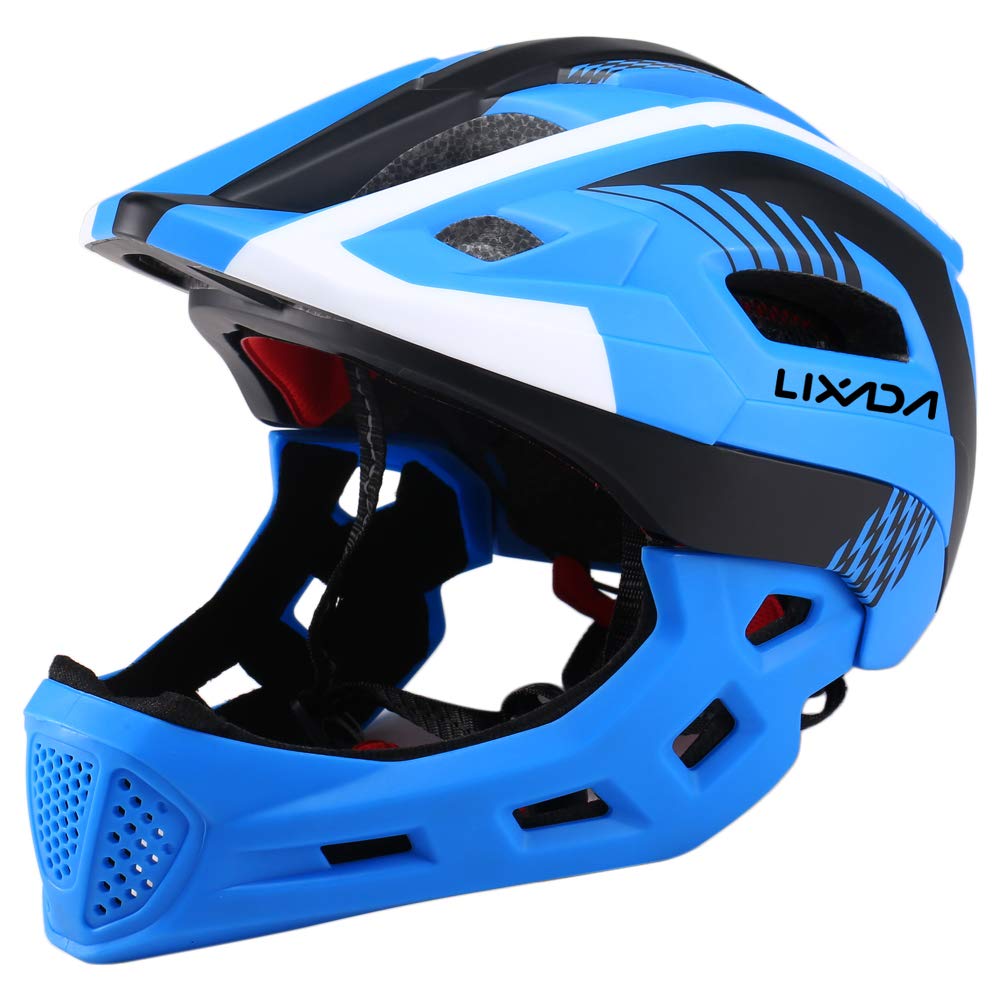 Lixada Kids Bike Helmet Adjustable Detachable Full Face Cycling Helmet Breathable Ultralight Cycling Sports Helmet for Bicycle Skateboard Scooter Roller Skating Protective Gear (20.5-22 Inches)