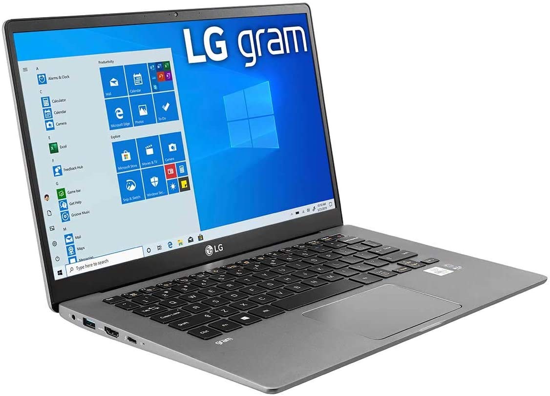 LG Gram Laptop: 10th Gen Core i7-1065G7, 256GB SSD, 8GB RAM, 14" Full HD IPS Display, Thunderbolt 3 - 14Z90N (2020)