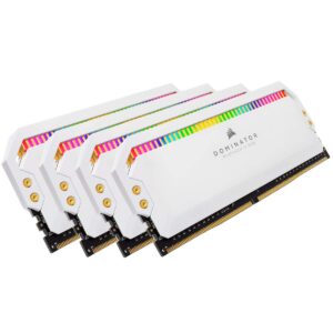 corsair dominator platinum rgb 32gb (4x8gb) ddr4 4000 (pc4-32000) c19 1.35v desktop memory - white