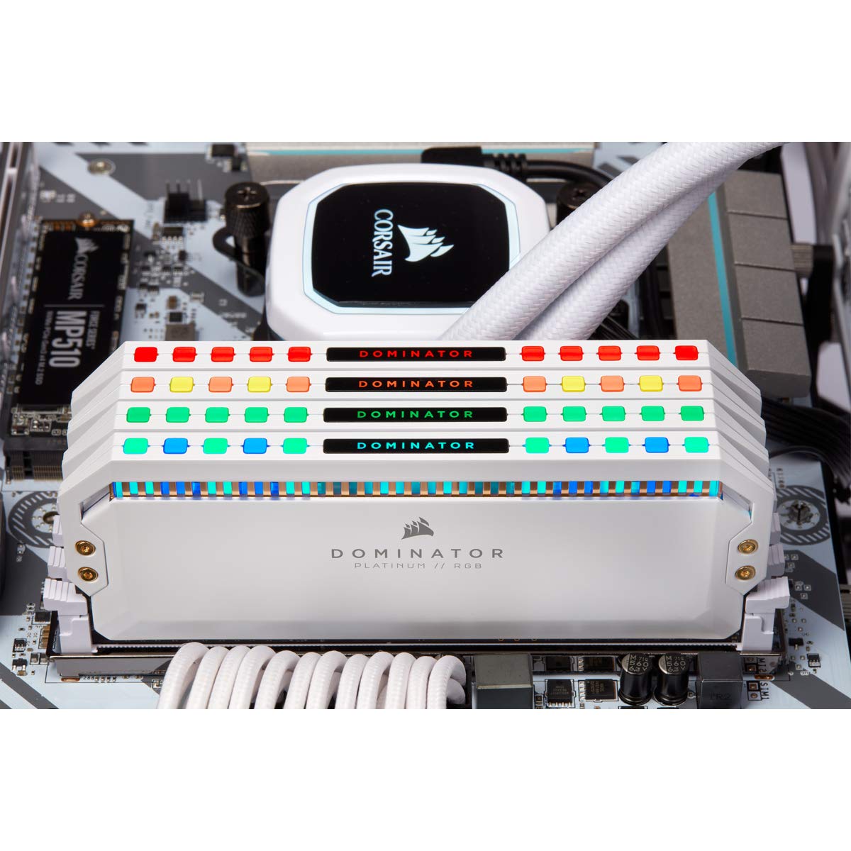 Corsair Dominator Platinum RGB 32GB (4x8GB) DDR4 4000 (PC4-32000) C19 1.35V Desktop Memory - White