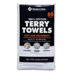 Member's Mark Terry Towel Soft for Multi Purpose (14 In X 17 in )Pack Of 60, 60Count