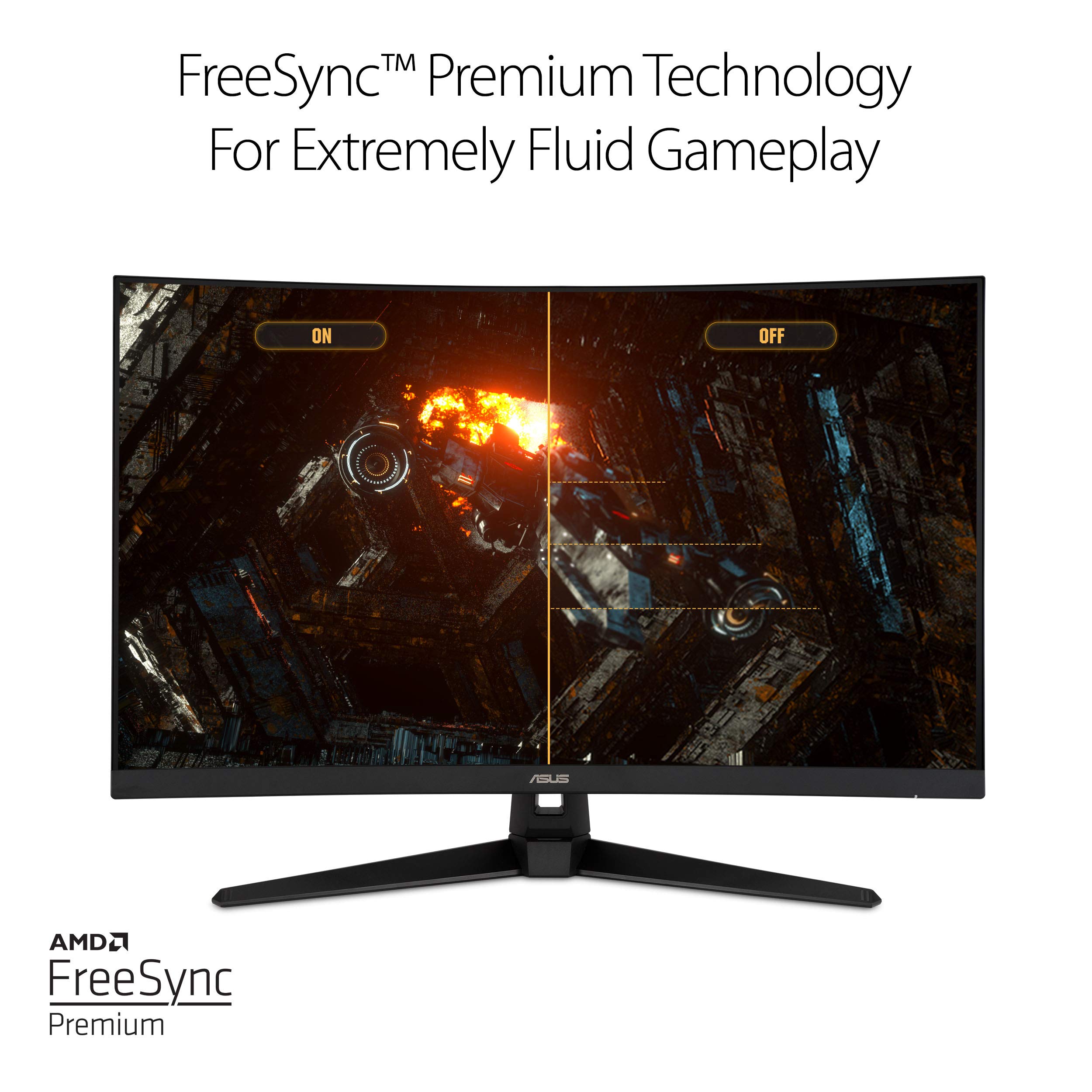 ASUS TUF Gaming 32" 1440P HDR Curved Monitor (VG32VQ1B) - QHD (2560 x 1440), 165Hz (Supports 144Hz), 1ms, Extreme Low Motion Blur, Speaker, FreeSync Premium, VESA Mountable, DisplayPort, HDMI,BLACK