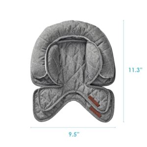 JJ Cole - Head Support, Newborn Head and Neck Support for Car Seat and Stroller, Designed to Adjust with Age, Grey Herringbone, Birth and Up, Heather Grey