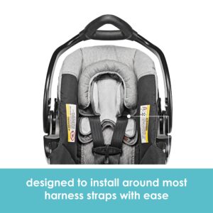 JJ Cole - Head Support, Newborn Head and Neck Support for Car Seat and Stroller, Designed to Adjust with Age, Grey Herringbone, Birth and Up, Heather Grey