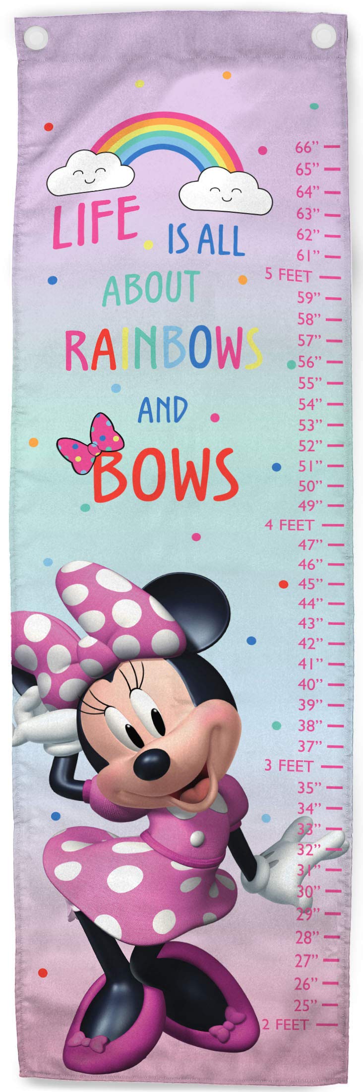 Jay Franco Disney Minnie Mouse Bowtique Growth Chart – Kids Removeable Wall Décor (Official Disney Product)