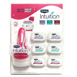 schick intuition value pack 1 razor handle + 7 cartridges