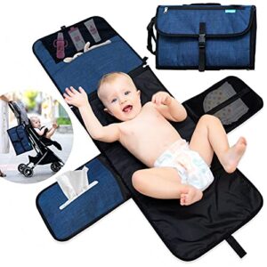 portable changing pad diaper bag – premium quality baby changing pad baby diaper bag – sleek, chic, zip-apart portable diaper changing pad diaper clutch w/zip storage, smart handles and wipe pockets!