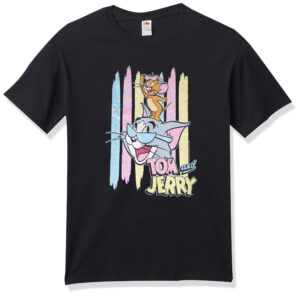 tom and jerry men's 90's pastel sunglasses tj t-shirt, black, 3x-large