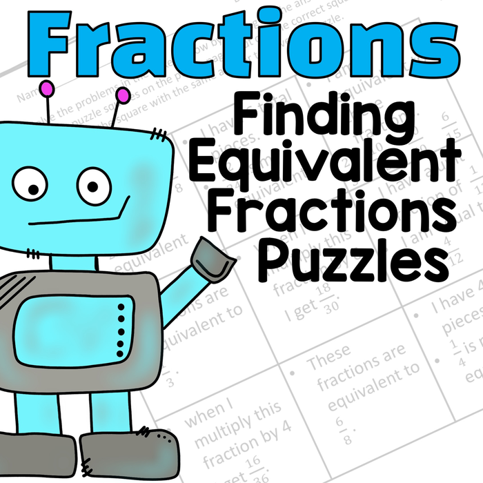 Equivalent Fractions Mystery Puzzles