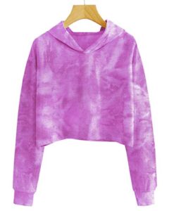 geckatte girls cute crop tops tie dye hoodies long sleeve casual sweatshirts 3-12 yrs purple