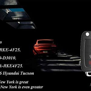 KRSCT Keyless Entry Remote Car Key Fob Replacement Fit For Hyundai Tucson 2016 2017 2018 2019 433 MHz (FCCID:TQ8-RKE-4F25)