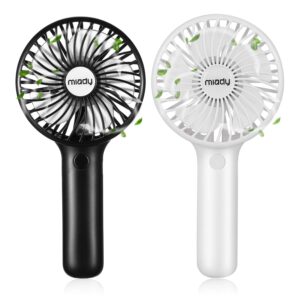 2-pack upgraded 5000mah portable handheld fan 3 speed mini usb strong wind 7-20 hours runtime personal electric small fan for travel office outdoor