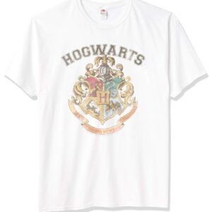 Harry Potter Men's Vintage Logo T-Shirt, White, Small