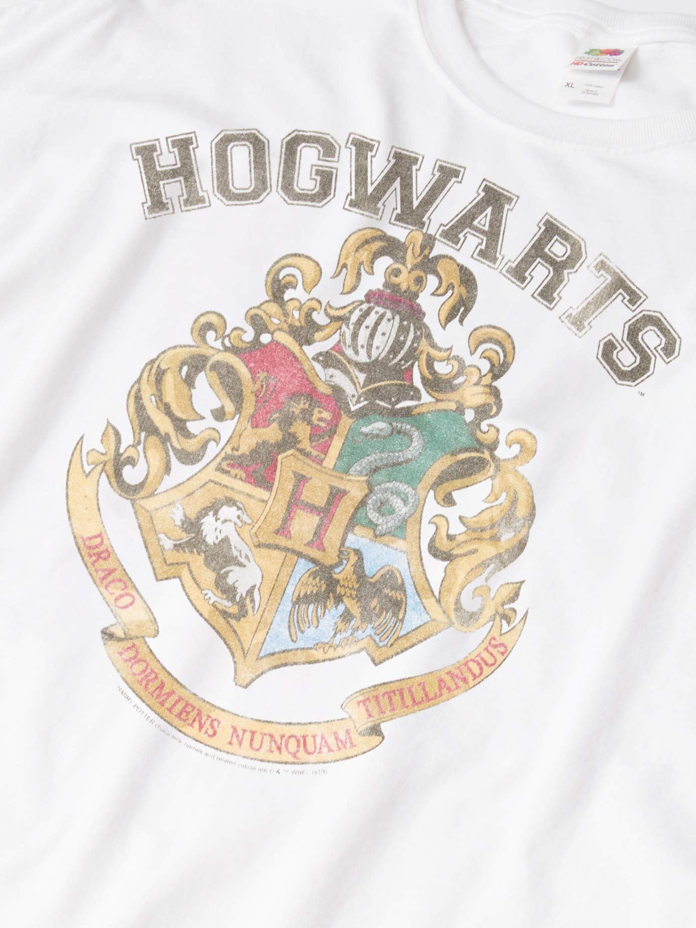 Harry Potter Men's Vintage Logo T-Shirt, White, Small