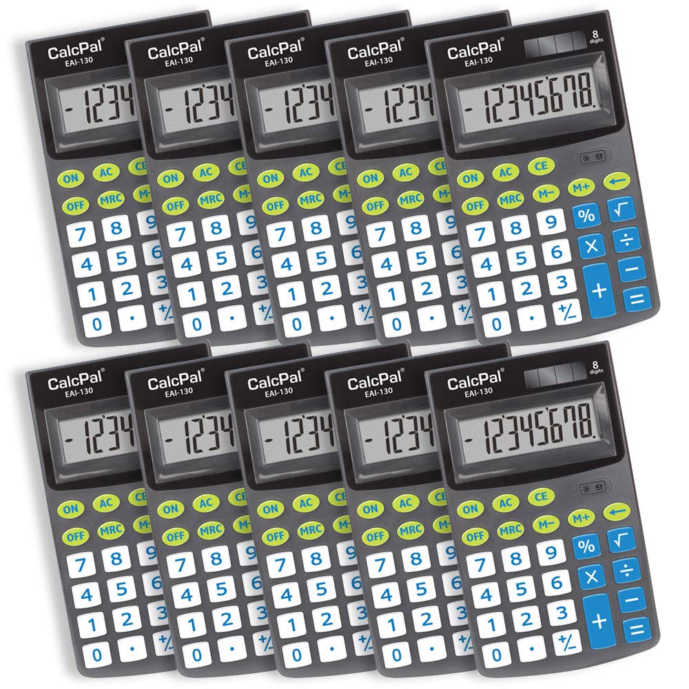 EAI Education CalcPal EAI-130 Basic Calculator - Set of 10