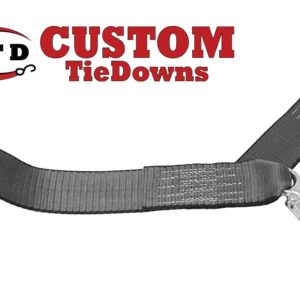 CustomTieDowns 2 Inch x 20 Foot Replacement Winch Strap, Tow Strap, 2 Forged Hooks, 1 Inch Long Loop Opening On The Opposite End. Breaking Strength: 10000 lb (Gray)