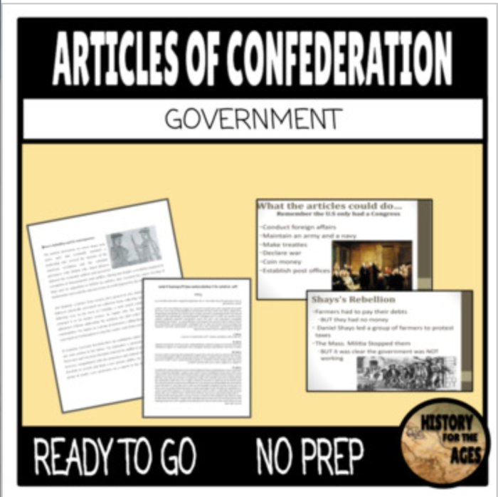 Articles of Confederation: Lesson Plan