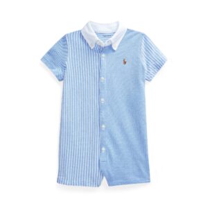 ralph lauren baby boy cotton pinstripe shortalls ( size 18 months)