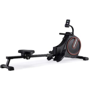 echanfit magnetic rower rowing machine for home use foldable w/16 level of quiet magnetic resistance with lcd monitor and adjustable console angle for cardio training (cr49)