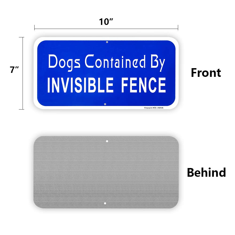 2-Pack Dogs Contained by Invisible Fence Sign, 12"x 6" - .040 Aluminum Reflective Sign Rust Free Aluminum-UV Protected and Weatherproof