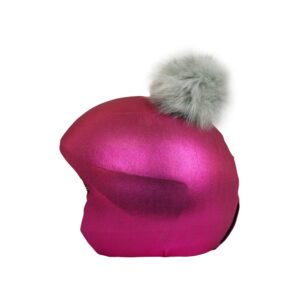 coolcasc exclusive pink, pon-pon grey – universal helmet cover