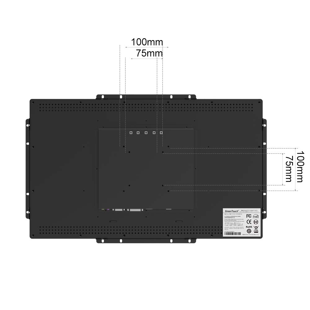 GreenTouch 21.5 inch 10 Points Touch Front IK08/IP65 Open Frame Touch Monitor Desktop or Wall Mountable Multi Point Touch 1920x1080