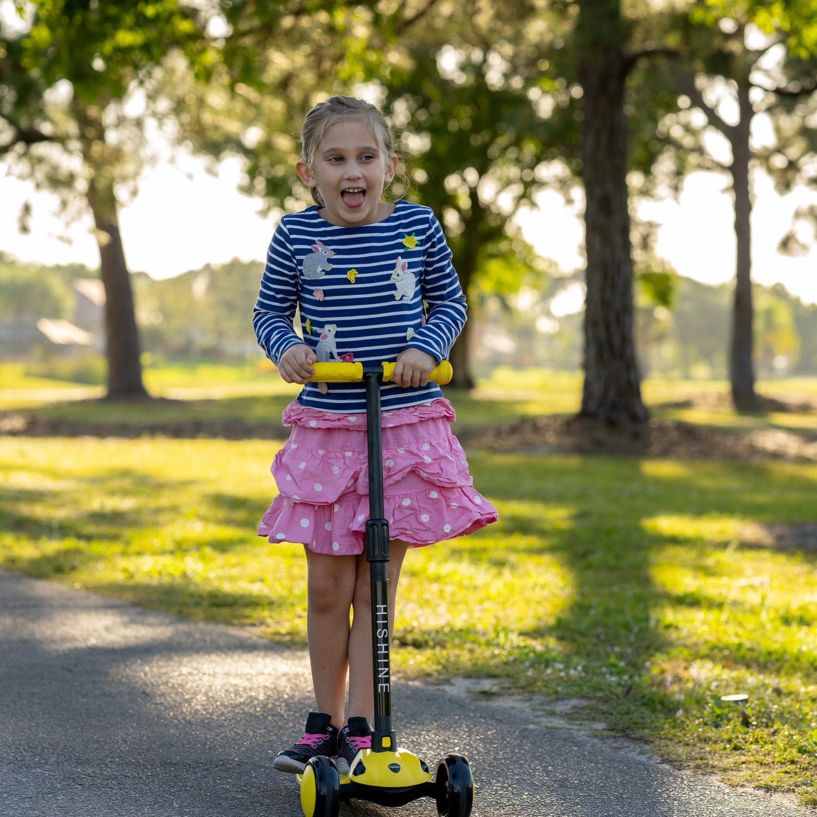 HISHINE Toddler 3 Wheel Scooter with Colorful Light Up Wheels,Adjustable Height,Learn to Steer,Kick Scooter Suit Kids Ages 3-5,Lightweight and Easy to Take