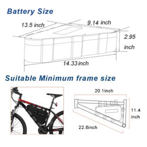 Co-well 52V 20Ah Ebike Battery Triangle, Lithium Li-ion Electric Bicycle Battery with BMS,USB Port,Switch and Charger for 1500W/1000W/750W/500W Bike Motor Mountain Conversion Kit