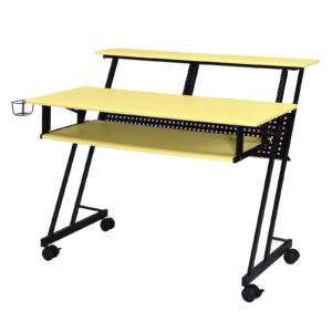 acme suitor wooden top music recording studio desk in yellow and black