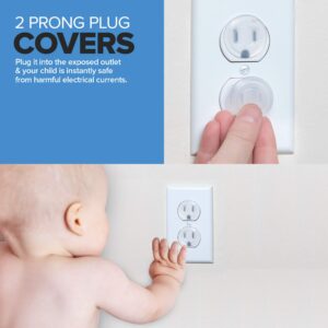 Stock Your Home Baby Proofing Kit (53 Pieces) - Ecofriendly & Non Toxic Baby Proof Set - 14 Corner Guards, 14 2-Prong Plug Covers, 8 Cabinet Locks, 8 Latches, 5 Stove Knob Covers, & 4 Door Knob Covers