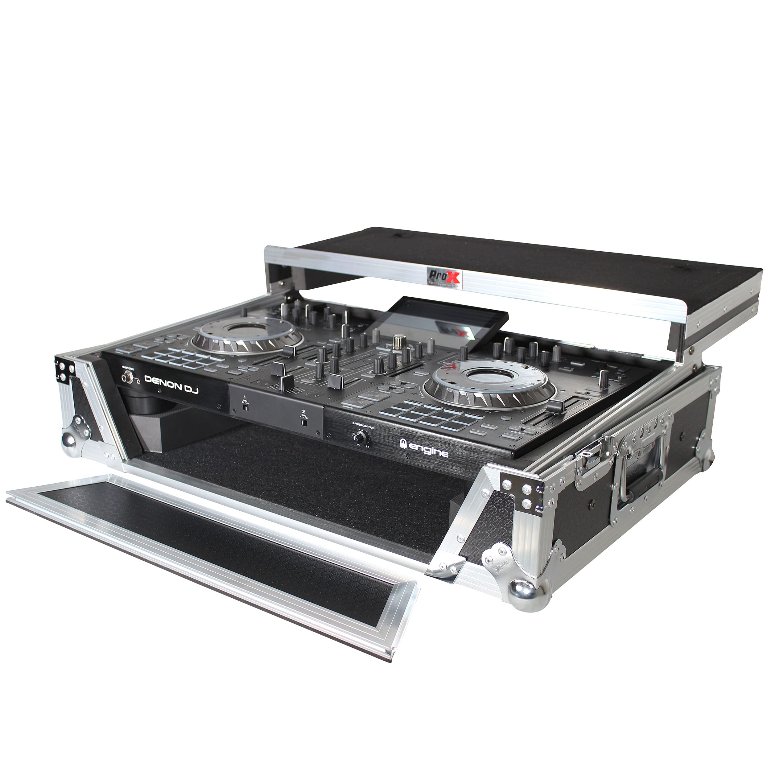 ProX XS-PRIME2 LT ATA Flight Case For Denon PRIME 2 DJ Controller with Laptop Shelf