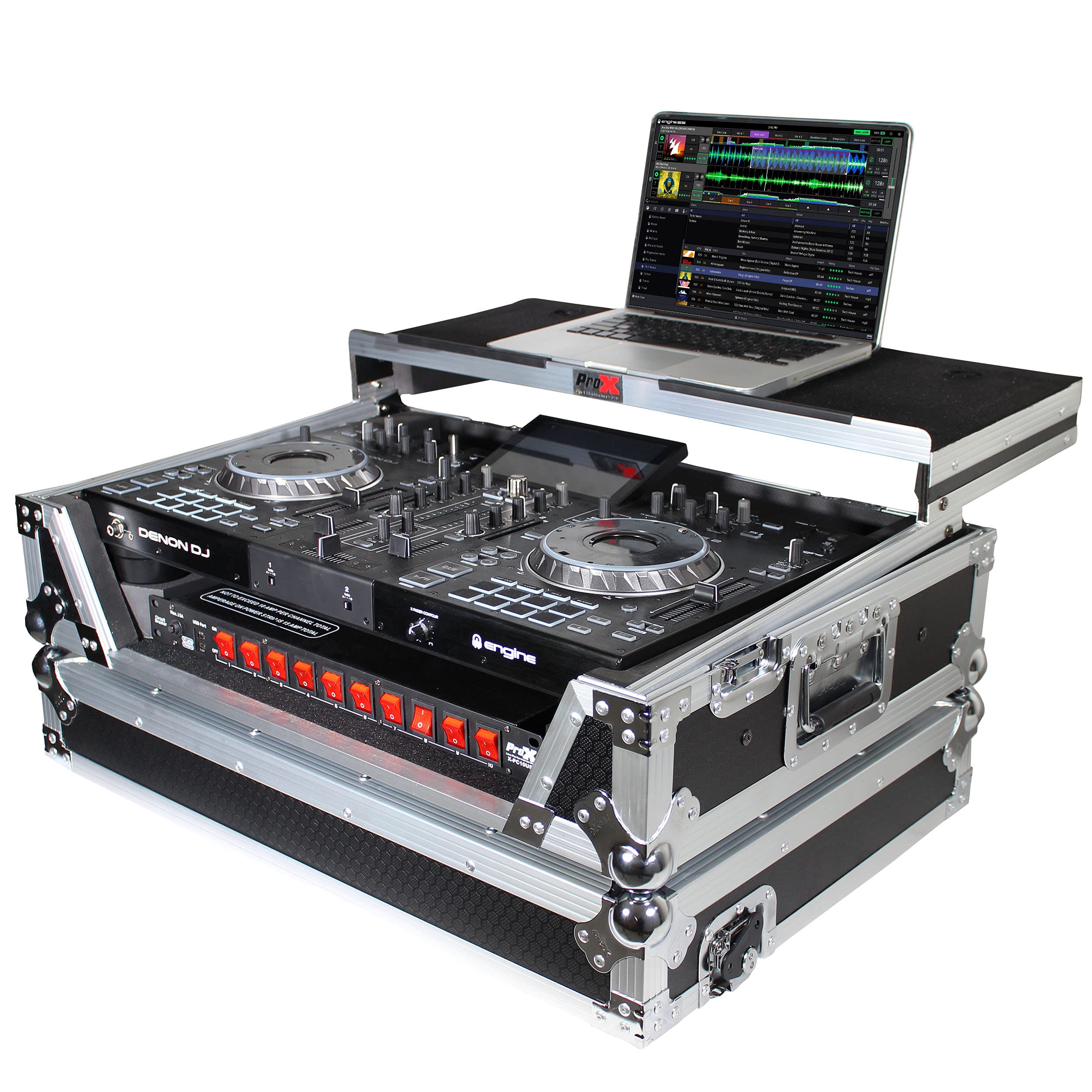 ProX XS-PRIME2 LT ATA Flight Case For Denon PRIME 2 DJ Controller with Laptop Shelf