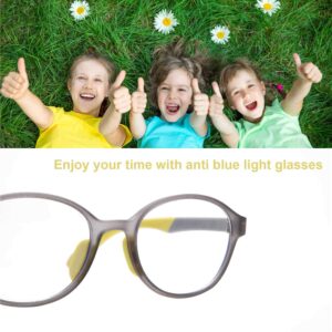 Madison Avenue Kids Blue Light Blocking Glasses for Teens Anti Blue Ray Eye Strain Computer Game Glasses Flexible Soft TR90 Frame UV Protection Computer TV Eyeglasses Boys Girls Age 9-12 (Yellow)