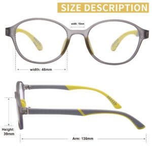 Madison Avenue Kids Blue Light Blocking Glasses for Teens Anti Blue Ray Eye Strain Computer Game Glasses Flexible Soft TR90 Frame UV Protection Computer TV Eyeglasses Boys Girls Age 9-12 (Yellow)