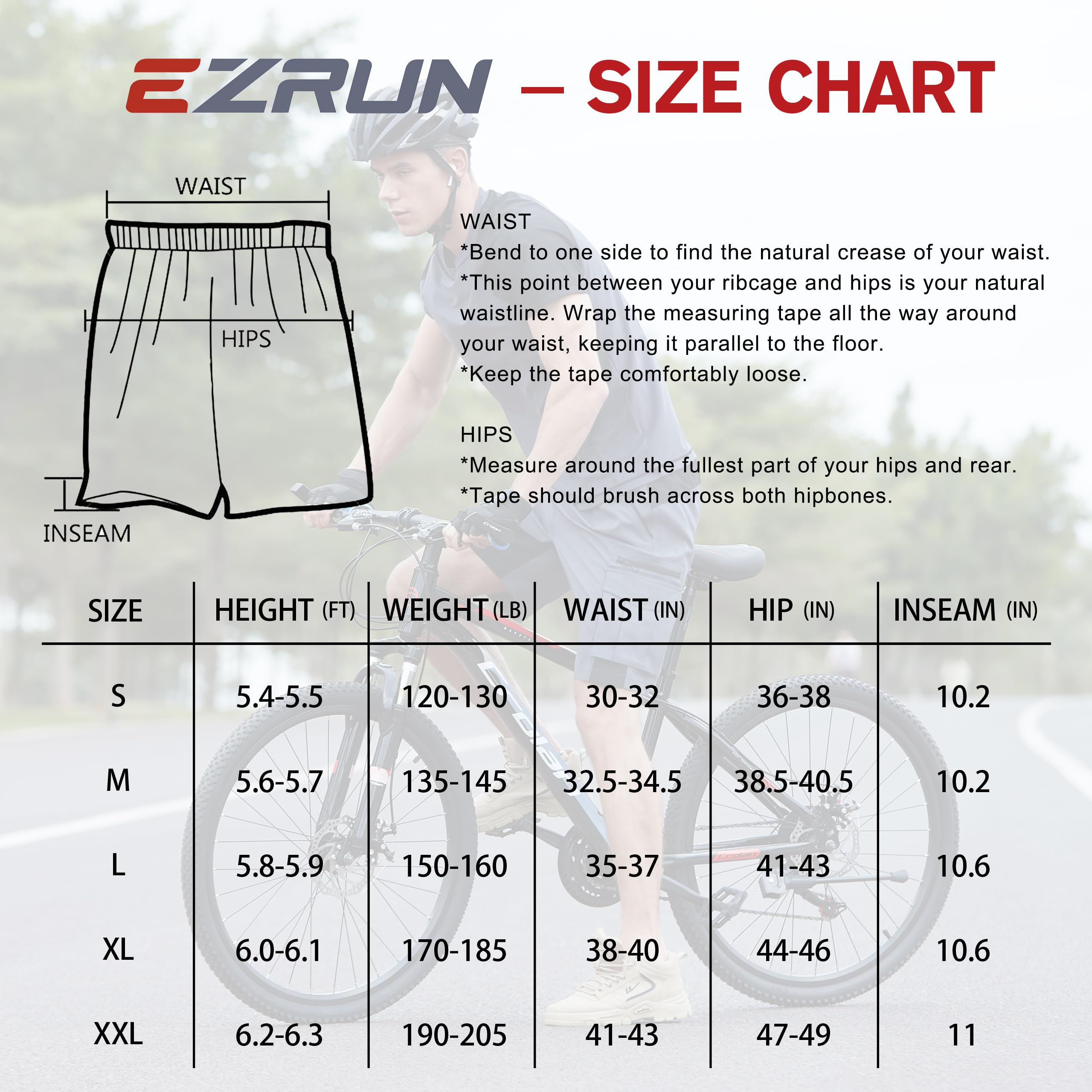 EZRUN Men's 3D Padded Mountain Bike Shorts Lightweight MTB Cycling Shorts(Green,XL)