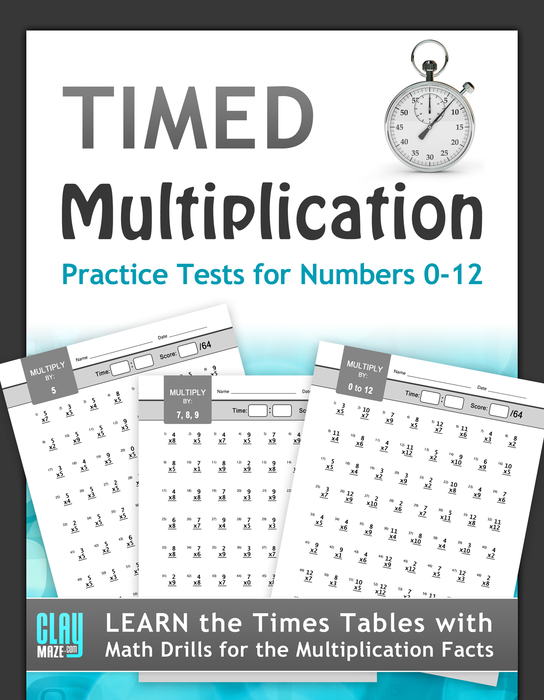 Timed Drills: Multiplication Practice Tests for Numbers 0-12 Printable Worksheets