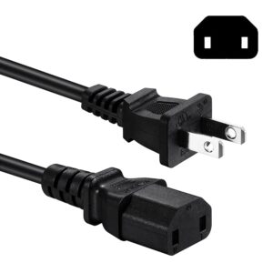 2 prong ac power cord compatible with sony ps4 pro, xbox one/xbox 360 slim / 360 e power supply brick, power cable replacement