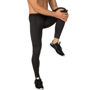 WRAGCFM Compression Pants Mens Leggings, Tights for Men Workout Athletic Running Sports Gym Basketball Leggings Yoga Pants Quick Dry Black