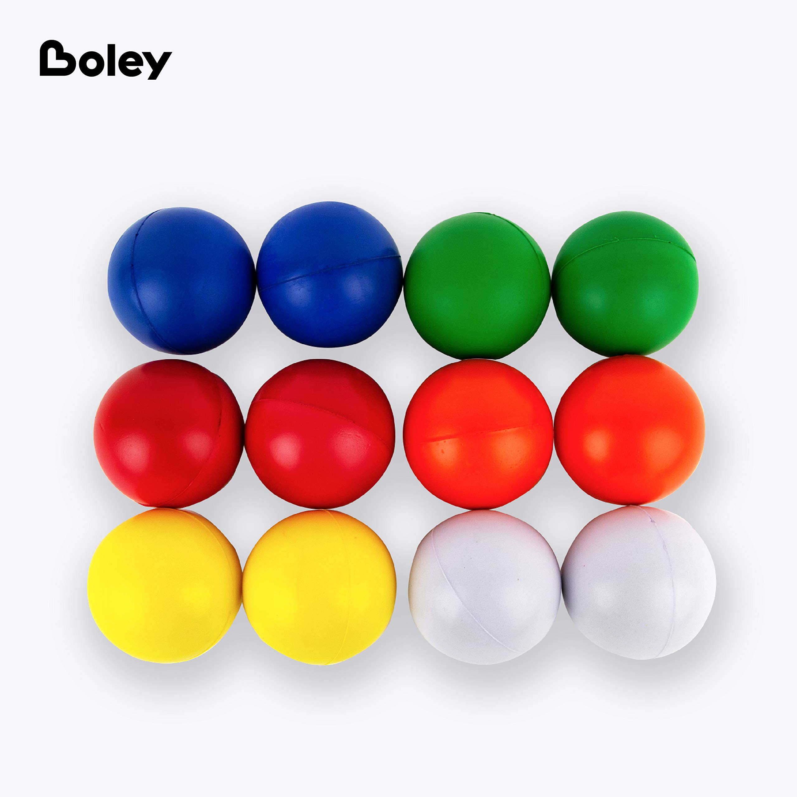 Boley Foam Stress Ball Set - 12 Pack Small Stress Balls for Kids and Adults - Anxiety ADHD Autism and Stress Relief Ball Set - Squishy Squeeze Stretch Round Foam Fidget Balls in Bulk