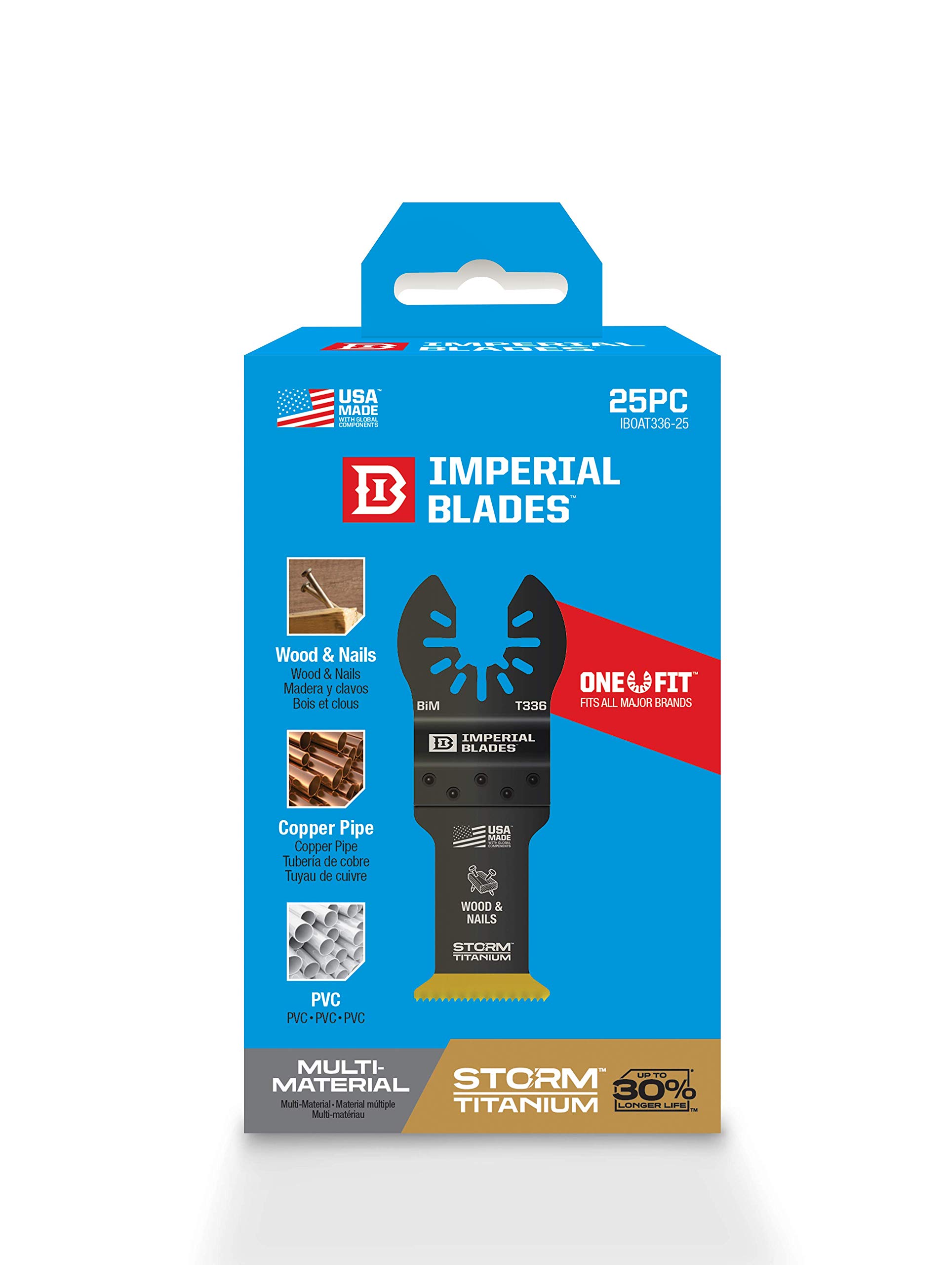 Imperial Blades - One Fit 1-1/4" Storm Titanium Wood & Nails Blade, 25PC IBOAT336-25