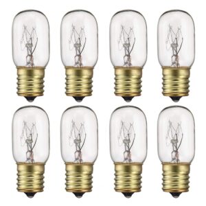 40 watt appliance light bulb,high temp resistance microwave oven bulb, e17 indicator intermediate base t8 tubular incandescent light bulbs,dimmable (pack of 8)