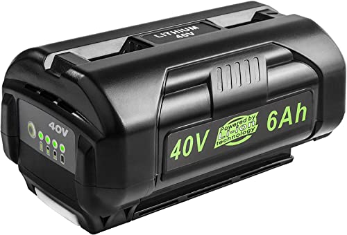 GERIT BATT OP4026 6000mAh Replacement Battery Compatible with Ryobi 40V Lithium Battery OP4026A OP4050A OP40601 OP4040 OP4030 OP4050 OP4015 OP40261 OP40201 OP40301 OP40401 Cordless Power Tools(Grey)