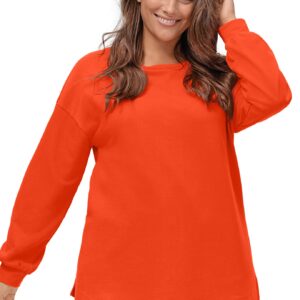 Ellos Women's Plus Size Blouson Sleeve Sweatshirt Tunic - 18/20, Deep Orange