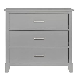 dream on me universal 3 drawers chest | kids bedroom dresser | three drawers dresser mid century modern, cool grey