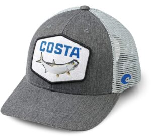 costa topo trucker hat, mid gray heather tarpon